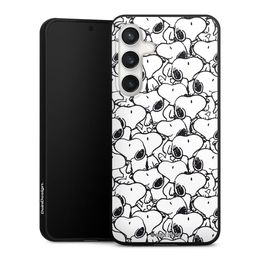 DeinDesign Galaxy S24 FE 5G Handy Premium Silikon H&uuml;lle Handyh&uuml;lle schwarz Case Peanuts Snoopy Muster Silikon Premium Case
