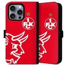 DeinDesign iPhone 16 Pro Max Handy Klapph&uuml;lle Handyh&uuml;lle aus Kunst Leder schwarz Flip Case Star Devil 1. Fc Kaiserslautern Sideflip mit Lasche