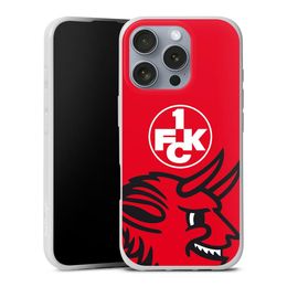 DeinDesign iPhone 16 Pro Handy Silikon H&uuml;lle Case wei&szlig; Handyh&uuml;lle Devil 1. Fc Kaiserslautern 1. Fck Silikon Case