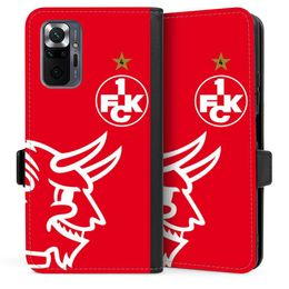 DeinDesign Xiaomi Redmi Note 10 Pro Handy Klapph&uuml;lle Handyh&uuml;lle aus Kunst Leder schwarz Flip Case Star 1. Fc Kaiserslautern Devil Sideflip mit langer Lasche