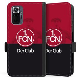 DeinDesign Xiaomi Redmi Note 10 Pro Handy Klapph&uuml;lle Handyh&uuml;lle aus Kunst Leder schwarz Flip Case Official Licensed Product Der Club 1. Fc N&uuml;rnberg Sideflip mit 