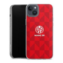 DeinDesign iPhone 14 Plus Handy Silikon H&uuml;lle Case transparent Handyh&uuml;lle Mainz 05 Official Licensed Product Merchandise Silikon Case