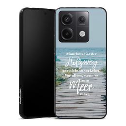 DeinDesign Xiaomi Redmi Note 13 Pro 5G Handy Silikon H&uuml;lle Case schwarz Handyh&uuml;lle Statement Beach Spruch