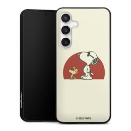 DeinDesign Galaxy S24 FE 5G Handy Premium Silikon H&uuml;lle Handyh&uuml;lle schwarz Case Snoopy Official Licensed Product Kindheit Silikon Premium Case