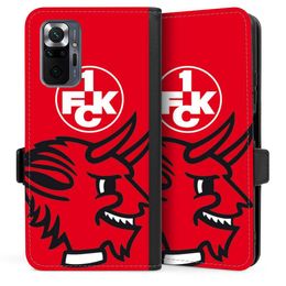 DeinDesign Xiaomi Redmi Note 10 Pro Handy Klapph&uuml;lle Handyh&uuml;lle aus Kunst Leder schwarz Flip Case 1. Fc Kaiserslautern 1. Fck Devil Sideflip mit langer Lasche