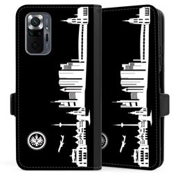 DeinDesign Xiaomi Redmi Note 10 Pro Handy Klapph&uuml;lle Handyh&uuml;lle aus Kunst Leder schwarz Flip Case Skyline Sge Eintracht Frankfurt Sideflip mit langer Lasche
