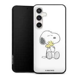 DeinDesign Galaxy S24 FE 5G Handy Premium Silikon H&uuml;lle Handyh&uuml;lle schwarz Case Snoopy Love Peanuts Silikon Premium Case