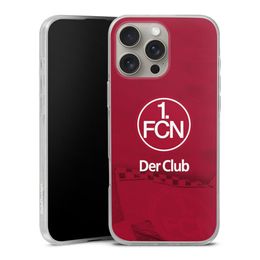 DeinDesign iPhone 16 Pro Max Handy Silikon H&uuml;lle Case transparent Handyh&uuml;lle Official Licensed Product 1. Fc N&uuml;rnberg Bundesliga Silikon Case
