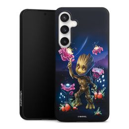 DeinDesign Galaxy S24 FE 5G Handy Premium Silikon H&uuml;lle Handyh&uuml;lle schwarz Case Baby Groot Marvel Guardians Of The Galaxy Silikon Premium Case