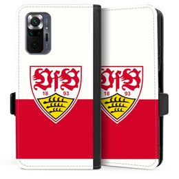 DeinDesign Xiaomi Redmi Note 10 Pro Handy Klapph&uuml;lle Handyh&uuml;lle aus Kunst Leder schwarz Flip Case Logo Official Licensed Product Vfb Stuttgart Sideflip mit 