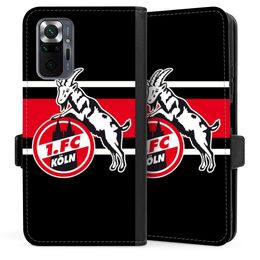 DeinDesign Xiaomi Redmi Note 10 Pro Handy Klapph&uuml;lle Handyh&uuml;lle aus Kunst Leder schwarz Flip Case 1. Fc K&ouml;ln Official Licensed Product Logo Sideflip mit langer 