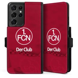 DeinDesign Galaxy S21 Ultra 5G Handy Klapph&uuml;lle Handyh&uuml;lle aus Kunst Leder schwarz Flip Case Official Licensed Product 1. Fc N&uuml;rnberg Bundesliga Sideflip mit 