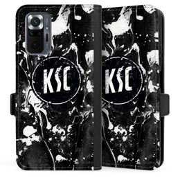 DeinDesign Xiaomi Redmi Note 10 Pro Handy Klapph&uuml;lle Handyh&uuml;lle aus Kunst Leder schwarz Flip Case Ksc Official Licensed Product Karlsruher Sc Sideflip mit langer