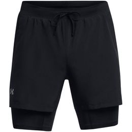 Under Armour Sportshorts 'Launch' Herren Größe XXL schwarz / weiß