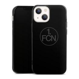 DeinDesign iPhone 13 Mini Handy Slim Case extra d&uuml;nn Silikon Handyh&uuml;lle schwarz H&uuml;lle 1. Fcn 1. Fc N&uuml;rnberg Logo Silikon Slim Case