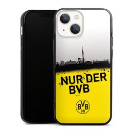 DeinDesign iPhone 13 Mini Handy Slim Case extra d&uuml;nn Silikon Handyh&uuml;lle schwarz H&uuml;lle Borussia Dortmund Statement Bvb Silikon Slim Case