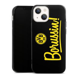 DeinDesign iPhone 13 Mini Handy Slim Case extra d&uuml;nn Silikon Handyh&uuml;lle schwarz H&uuml;lle Borussia Dortmund Bvb Soccer Silikon Slim Case