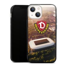 DeinDesign iPhone 13 Mini Handy Slim Case extra d&uuml;nn Silikon Handyh&uuml;lle schwarz H&uuml;lle Sgd Sg Dynamo Dresden Stadium Silikon Slim Case