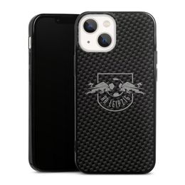 DeinDesign iPhone 13 Mini Handy Slim Case extra d&uuml;nn Silikon Handyh&uuml;lle schwarz H&uuml;lle Rb Leipzig Carbon Metallic Look Silikon Slim Case