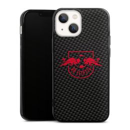 DeinDesign iPhone 13 Mini Handy Slim Case extra d&uuml;nn Silikon Handyh&uuml;lle schwarz H&uuml;lle Rb Leipzig Official Licensed Product Carbon Silikon Slim Case