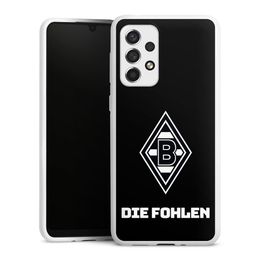 DeinDesign Galaxy A33 5G Handy Silikon H&uuml;lle Case wei&szlig; Handyh&uuml;lle Gladbach Borussia M&ouml;nchengladbach Die Fohlen Silikon Case