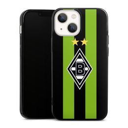 DeinDesign iPhone 13 Mini Handy Slim Case extra d&uuml;nn Silikon Handyh&uuml;lle schwarz H&uuml;lle Stripes Borussia M&ouml;nchengladbach Gladbach Silikon Slim Case