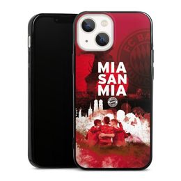 DeinDesign iPhone 13 Mini Handy Slim Case extra d&uuml;nn Silikon Handyh&uuml;lle schwarz H&uuml;lle Mia San Mia Fcb Fc Bayern M&uuml;nchen Silikon Slim Case