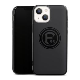 DeinDesign iPhone 13 Mini Handy Slim Case extra d&uuml;nn Silikon Handyh&uuml;lle schwarz H&uuml;lle F95 Fortuna D&uuml;sseldorf Logo Silikon Slim Case