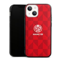DeinDesign iPhone 13 Mini Handy Slim Case extra d&uuml;nn Silikon Handyh&uuml;lle schwarz H&uuml;lle Mainz 05 Official Licensed Product Merchandise Silikon Slim Case