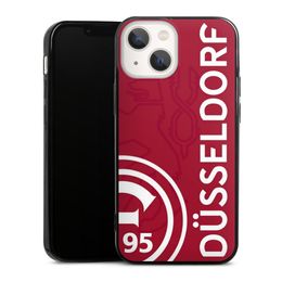 DeinDesign iPhone 13 Mini Handy Slim Case extra d&uuml;nn Silikon Handyh&uuml;lle schwarz H&uuml;lle Lettering F95 Fortuna D&uuml;sseldorf Silikon Slim Case