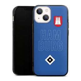 DeinDesign iPhone 13 Mini Handy Slim Case extra d&uuml;nn Silikon Handyh&uuml;lle schwarz H&uuml;lle Official Licensed Product Hamburg Hamburger Sv Silikon Slim Case