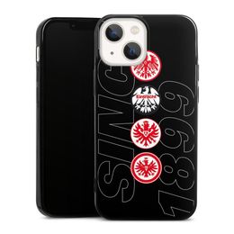 DeinDesign iPhone 13 Mini Handy Slim Case extra d&uuml;nn Silikon Handyh&uuml;lle schwarz H&uuml;lle Eagle Logo Eintracht Frankfurt Silikon Slim Case
