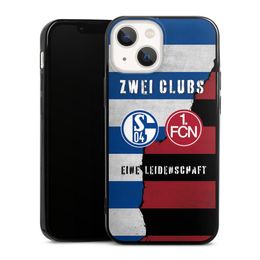 DeinDesign iPhone 13 Mini Handy Slim Case extra d&uuml;nn Silikon Handyh&uuml;lle schwarz H&uuml;lle Friendship 1. Fc N&uuml;rnberg Fc Schalke 04 Silikon Slim Case