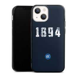 DeinDesign iPhone 13 Mini Handy Slim Case extra d&uuml;nn Silikon Handyh&uuml;lle schwarz H&uuml;lle Karlsruher Sc Ksc Bundesliga Silikon Slim Case