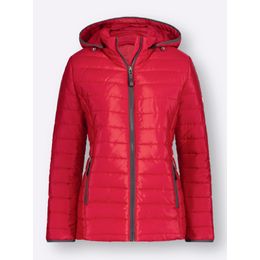 WITT Damen Steppjacke mit kontrastfarbenen Akzenten, rot, Gr&ouml;&szlig;e 36