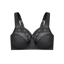Glamorise Damen Minimizer-BH ohne B&uuml;gel mit Spitzeneinsatz, schwarz, Gr&ouml;&szlig;e 90F