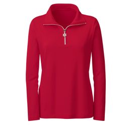 WITT Damen Langarmshirt mit Schneeflocken-Anh&auml;nger, rot, Gr&ouml;&szlig;e 50