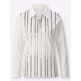 WITT Damen Poloshirt in Interlock-Qualit&auml;t, ecru-bedruckt, Gr&ouml;&szlig;e 40