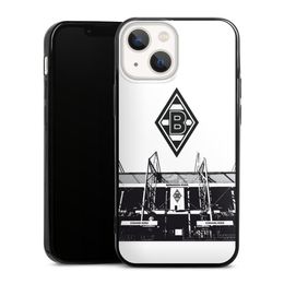 DeinDesign iPhone 13 Mini Handy Slim Case extra d&uuml;nn Silikon Handyh&uuml;lle schwarz H&uuml;lle Stadium Die Fohlen Borussia M&ouml;nchengladbach Silikon Slim Case