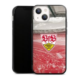 DeinDesign iPhone 13 Mini Handy Slim Case extra d&uuml;nn Silikon Handyh&uuml;lle schwarz H&uuml;lle Stadium Vfb Stuttgart Official Licensed Product Silikon Slim Case