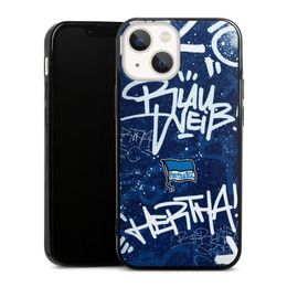DeinDesign iPhone 13 Mini Handy Slim Case extra d&uuml;nn Silikon Handyh&uuml;lle schwarz H&uuml;lle Official Licensed Product Hertha Bsc Graffiti Silikon Slim Case