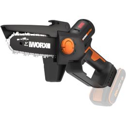 Akku-Kettensäge WORX "WG325E.9 NITRO Profi Mini", schwarz, B:7,8cm H:17cm T:37cm, Kunststoff, Kettensägen, Einhand Astsäge, Brushless Motor, ohne Akku und Ladegerät