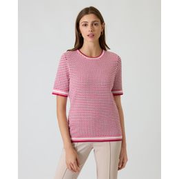 Helena Vera Kurzarmpullover mit Jacquard-Minimals