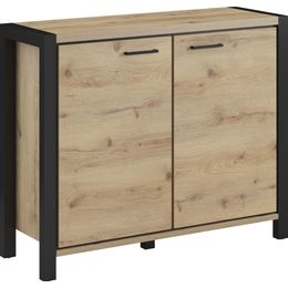 Kommode Home Affaire "Aktiv" Sideboards Gr. B/H/T: 112,5cm x 91cm x 41cm, taurus-schwarz matt, braun (taurus) Breite 112,5 cm