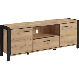 Lowboard Home Affaire "Aktiv" Sideboards Gr. B/H/T: 180cm x 65cm x 41cm, taurus-schwarz matt,, braun (taurus) Breite 180 cm