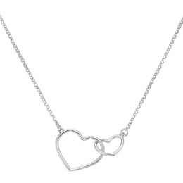 Collier Firetti "Schmuck Geschenk Silber 925 Halsschmuck Halskette Silberkette Herzen" Halsketten Gr. Silber 925 (Sterlingsilber), L: 45cm B: 1,6mm, silberfarben Damen