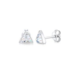 Paar Ohrstecker Elli "Stecker Dreieck Triangle Geo Zirkonia 925 Silber" Ohrringe Gr. OneSize, mit Steinen, Silber 925 (Sterlingsilber), silberfarben (silber, weiß) Damen