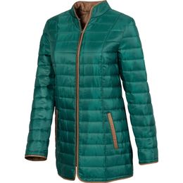 Damen Steppjacke mit kontrastfarbigem Futter tannengrün, Größe 48
