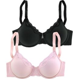 petite fleur by Lascana Damen B&uuml;gel-BH, puder+schwarz, Gr&ouml;&szlig;e 95D