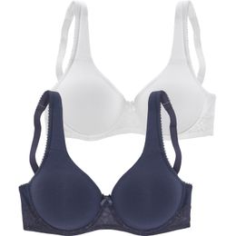 Nuance by Lascana Damen T-Shirt-BH, marine + wei&szlig;, Gr&ouml;&szlig;e 105B
